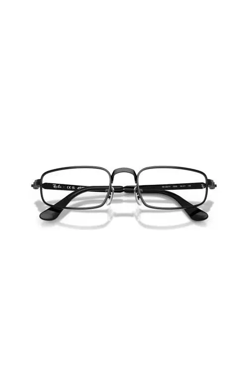 Ray-ban Rectangle Full Rim Metal Eyeglasses - Black