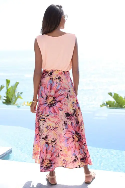 LASCANA Flowy Floral Maxi Skirt