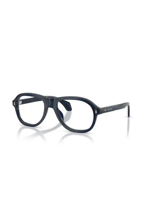 Moncler 53mm Rectangle Optical Glasses - Blue