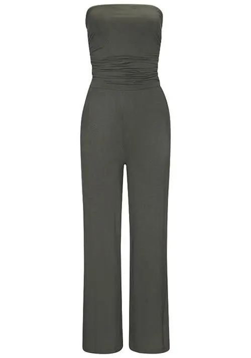 LASCANA Strapless Jumpsuit - Olive