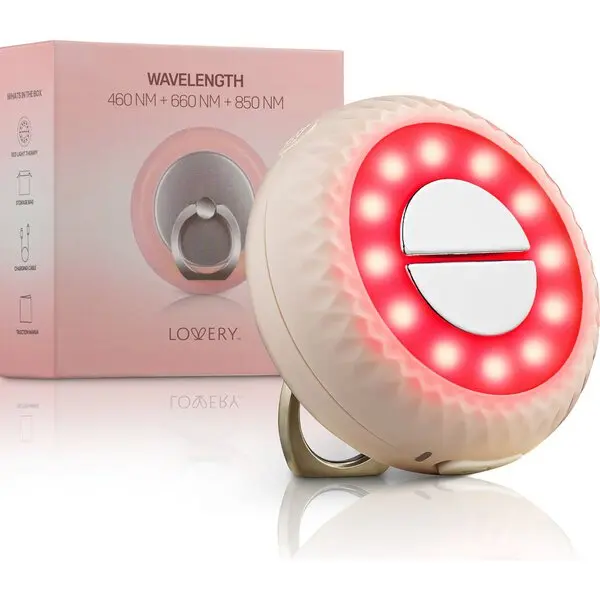 LOVERY 2-in-1 Led Red Light Therapy Skincare Device With Ems & Vibration - Pink