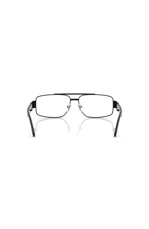 Versace 58mm Rectangle Optical Glasses - Black