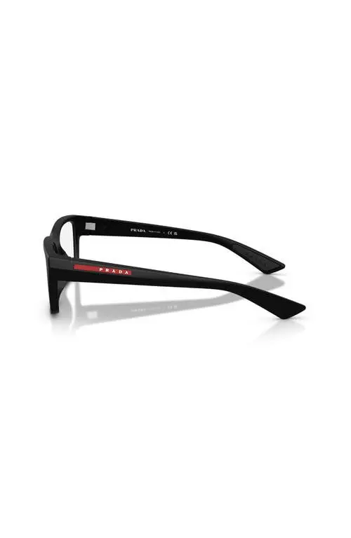 Prada 54mm Rectangle Optical Glasses - Black
