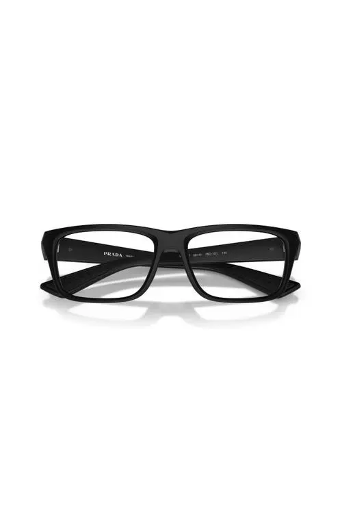 Prada 54mm Rectangle Optical Glasses - Black