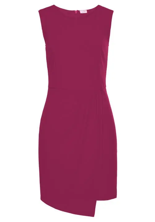 LASCANA Sleeveless Asymmetrical Hem Dress - Fuchsia