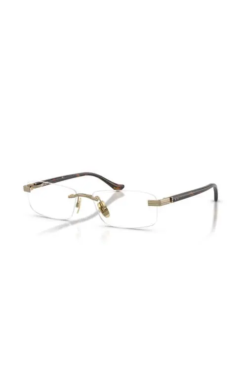 FERRARI 56mm Rectangle Optical Glasses - Gold