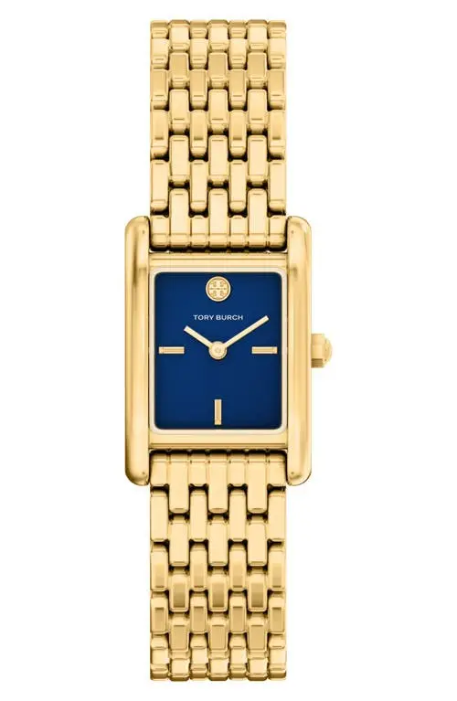 Tory Burch Eleanor Tank Bracelet Watch - Gold/navy
