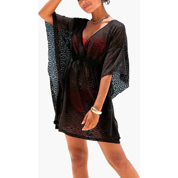LASCANA Flowy Lace Cover Up - Black