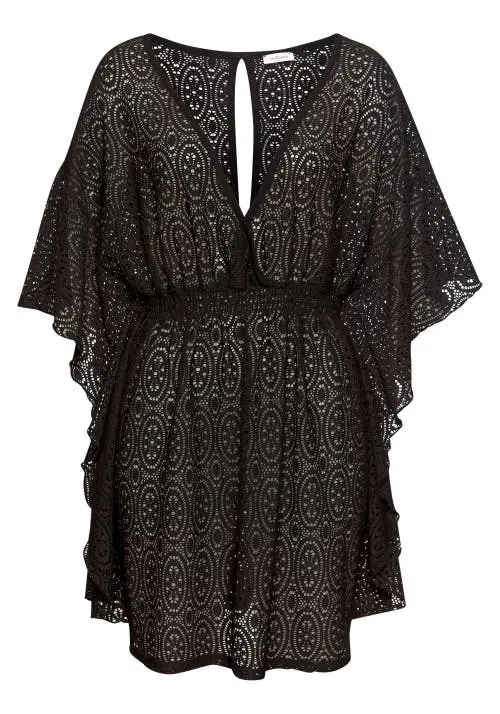 LASCANA Flowy Lace Cover Up - Black