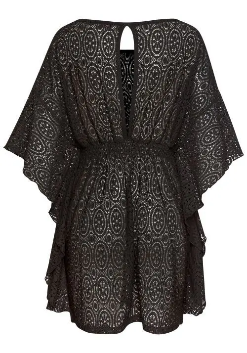 LASCANA Flowy Lace Cover Up - Black