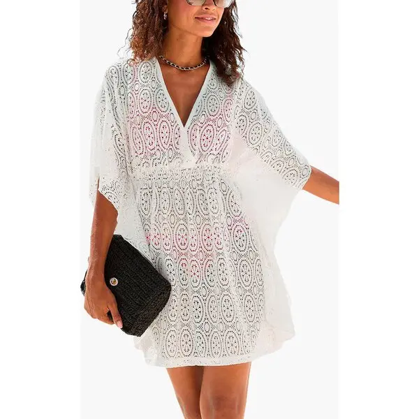 LASCANA Flowy Lace Cover Up - White