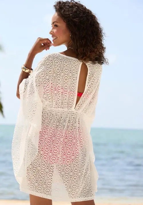 LASCANA Flowy Lace Cover Up - White