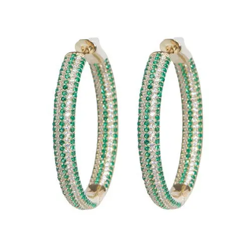 NICKHO REY Tire Hoops - Green Stripe/gold