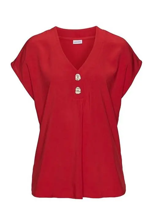 LASCANA Button Detail Blouse - Red