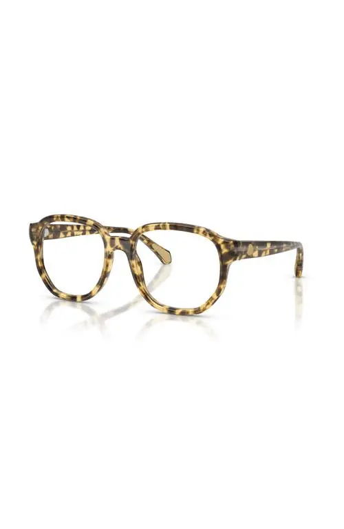 Moncler 55mm Rectangle Optical Glasses - Tortoise