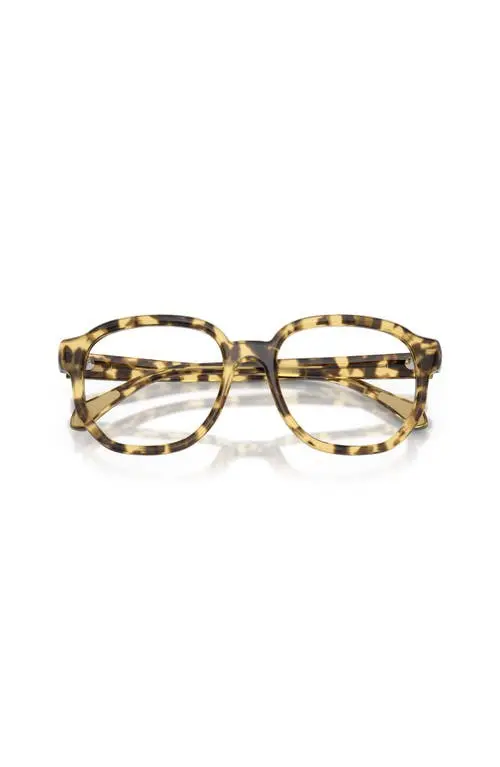 Moncler 55mm Rectangle Optical Glasses - Tortoise