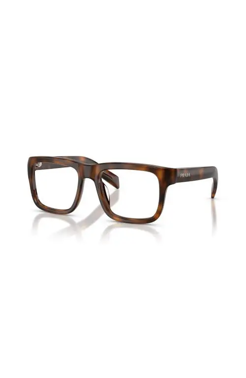 Prada 54mm Rectangle Optical Glasses - Tortoise