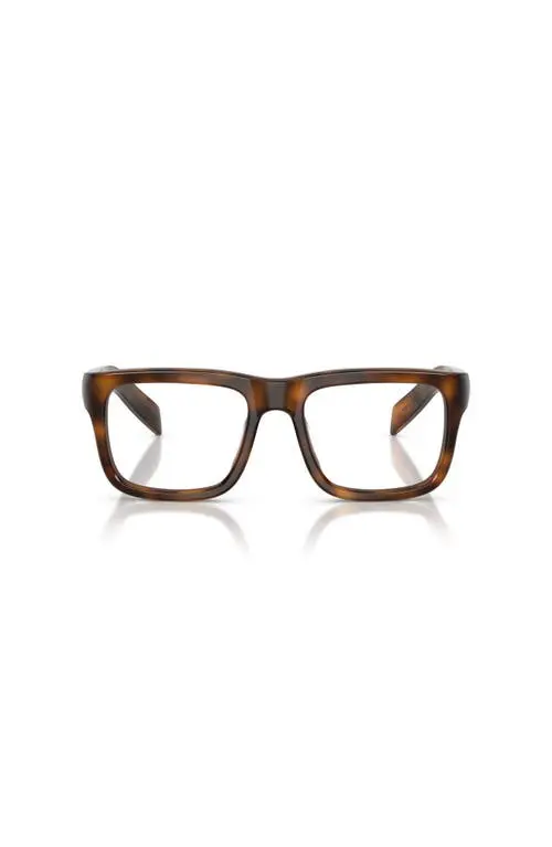 Prada 54mm Rectangle Optical Glasses - Tortoise