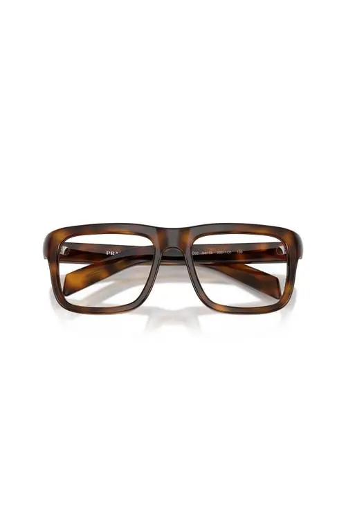 Prada 54mm Rectangle Optical Glasses - Tortoise