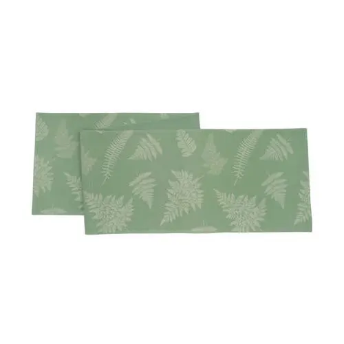 C&F HOME Botanical Fern Jacquard 100% Cotton Handwoven Table Runner 14" X 72 - Green