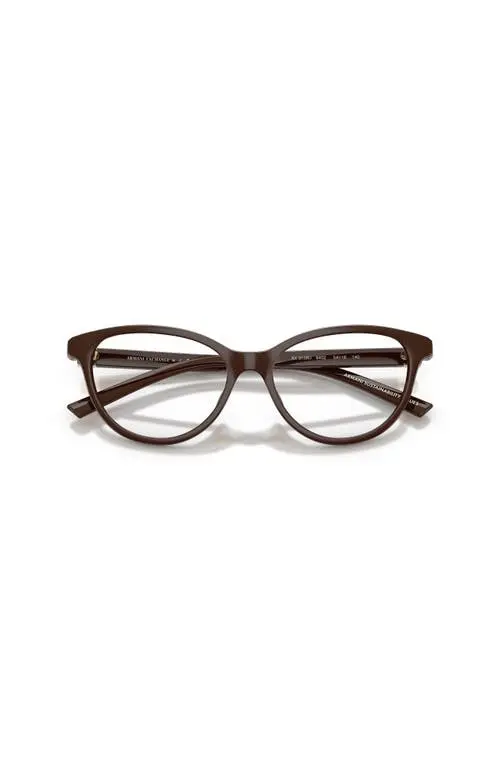 Armani Exchange Cat Eye Full Rim Eyeglasses - Brown