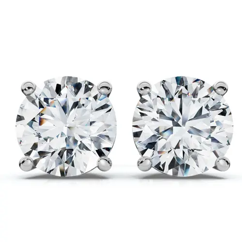 BLISS DIAMOND 2ct T.w. Round Cut Lab-grown Diamond Stud Earrings In 14k - White Gold