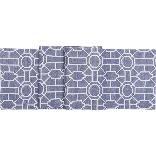C&F HOME Trellis Woven Table Runner - Blue