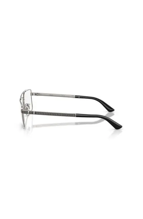 Versace 56mm Rectangle Optical Glasses - Grey