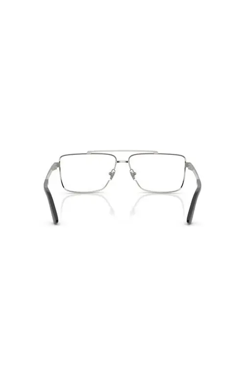 Versace 56mm Rectangle Optical Glasses - Grey