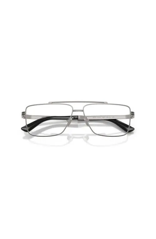 Versace 56mm Rectangle Optical Glasses - Grey