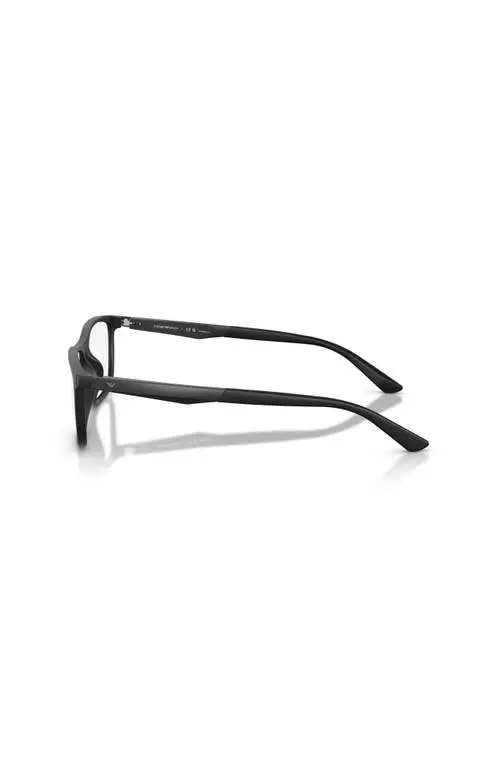 Emporio Armani 55mm Rectangle Optical Glasses - Black