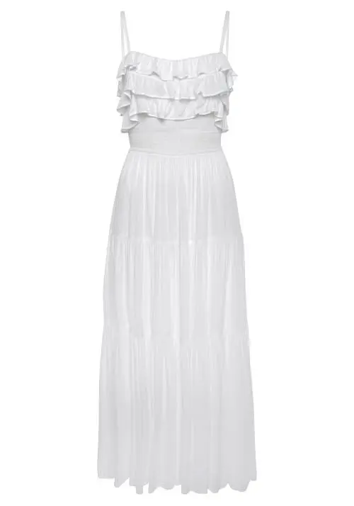 LASCANA Ruffled Tie-back Maxi Dress