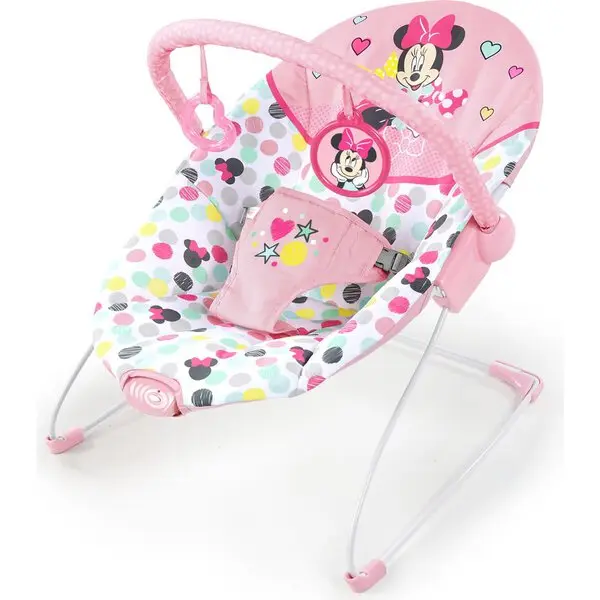 BRIGHT STARTS Disney Baby Minnie Mouse Vibrating Baby Bouncer - Pink