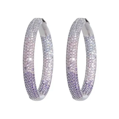 NICKHO REY Tire Hoops - Purple/white Rhodium