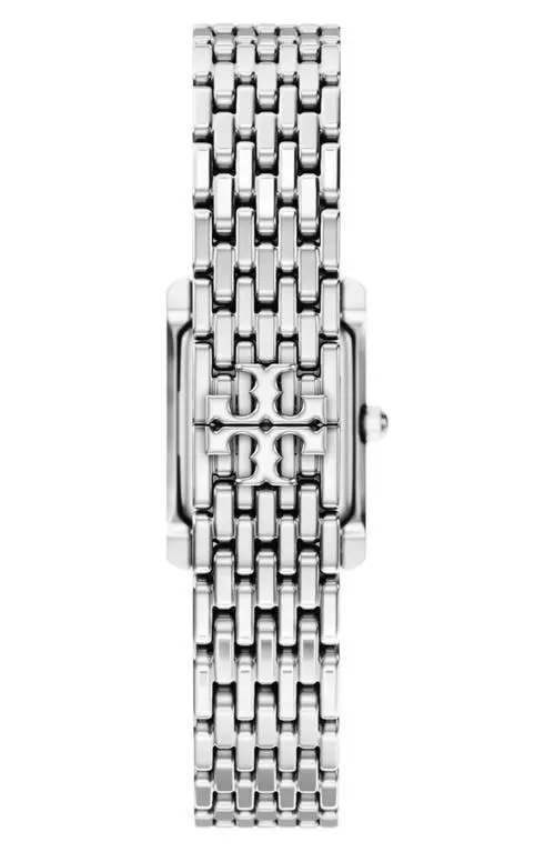 Tory Burch The Small Eleanor Mother-of-pearl Tank Bracelet Watch - Silver/abalone