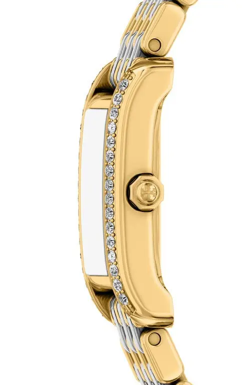 Tory Burch The Small Eleanor Mother-of-pearl Tank Bracelet Watch - Two Tone