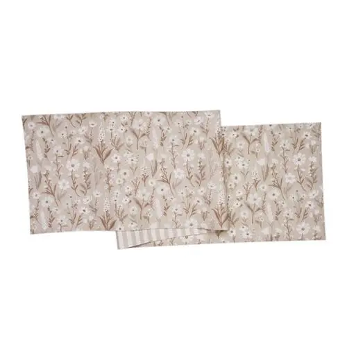 C&F HOME Natural Botanical 100% Cotton Graphic Print Table Runner 14" X 72 - Brown