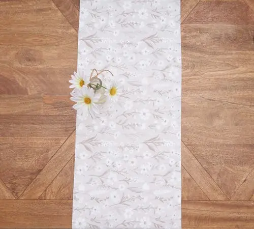 C&F HOME Natural Botanical 100% Cotton Graphic Print Table Runner 14" X 72