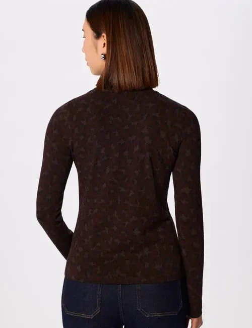 Whistles Animal Print High Neck Top