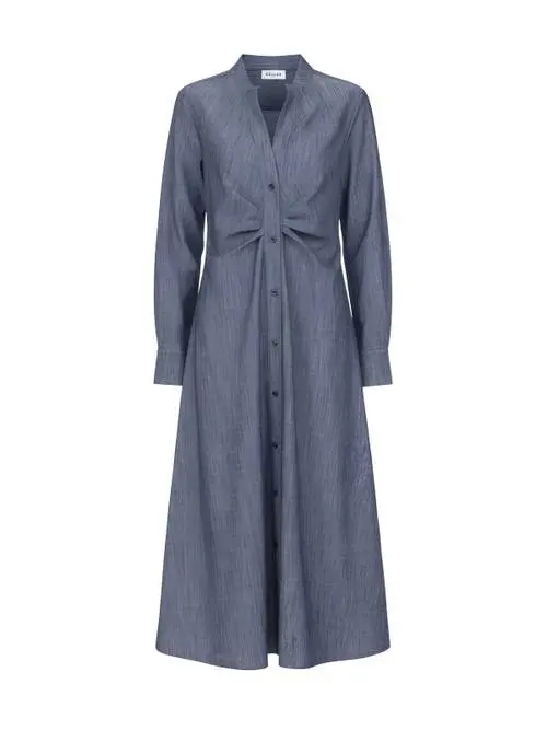CALLAS MILANO Genny Long Sleeve Shirt Dress - Navy
