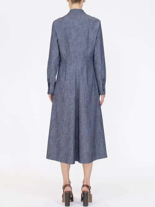 CALLAS MILANO Genny Long Sleeve Shirt Dress - Navy