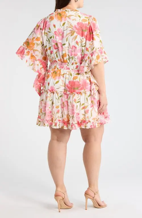 SUGARLIPS Maldonado Floral Ruffle Trim Dress