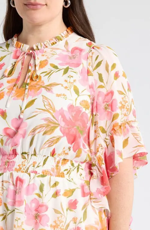 SUGARLIPS Maldonado Floral Ruffle Trim Dress