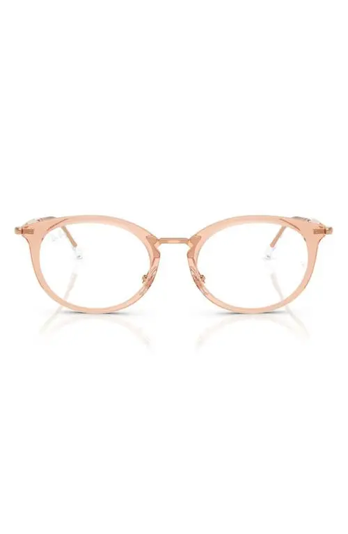 Ray-ban 53mm Oval Optical Glasses - Beige