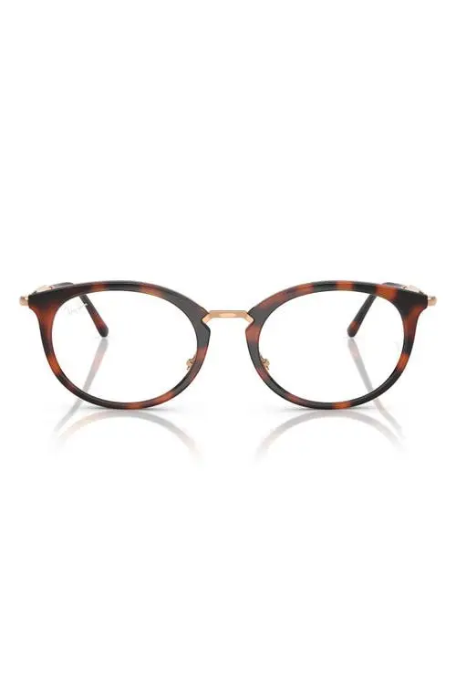 Ray-ban 53mm Oval Optical Glasses - Striped Havana