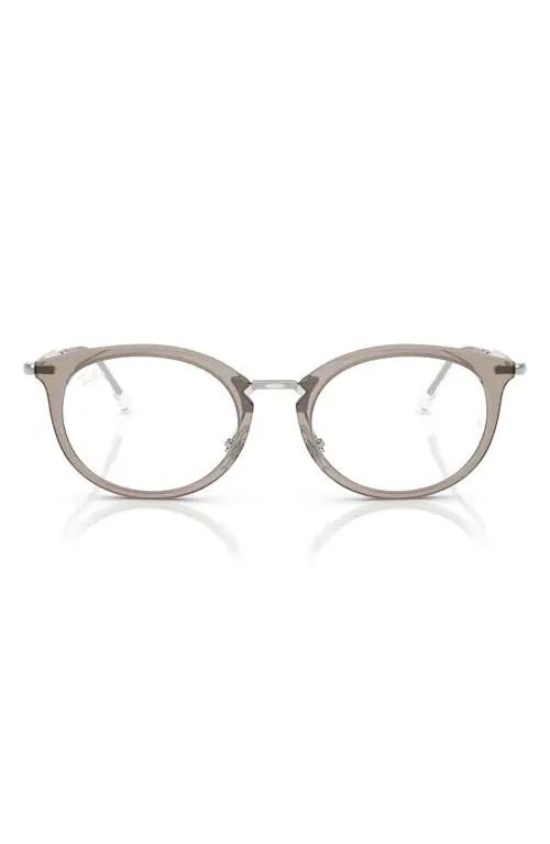 Ray-ban 53mm Oval Optical Glasses - Transparent Grey