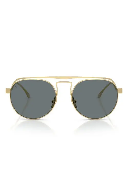 FERRARI 55mm Oval Sunglasses - Matte Gold/blue