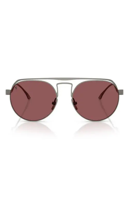 FERRARI 55mm Oval Sunglasses - Matte Gunmetal/red