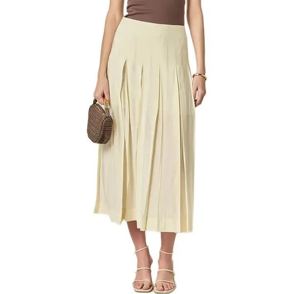 English Factory Pleated A-line Skirt - Cream