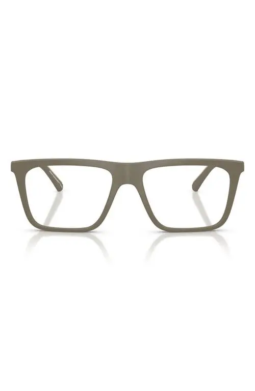 Emporio Armani 56mm Square Optical Glasses - Matte Beige/clear